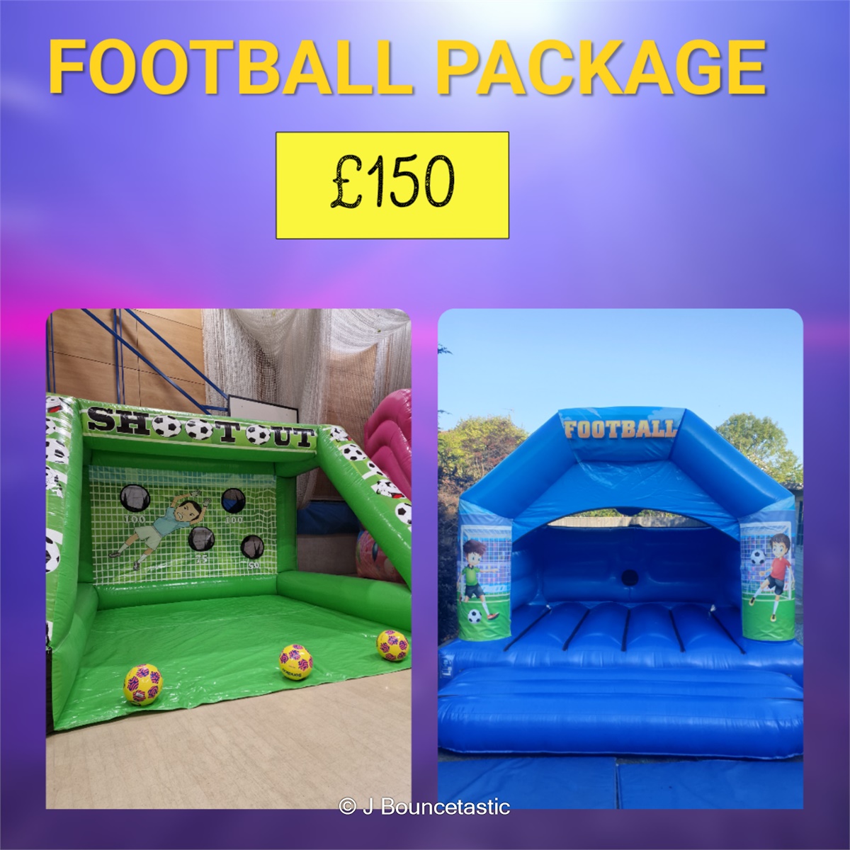 "Score Big with Our Football Bouncy Castle Package - Fun for All Ages!
