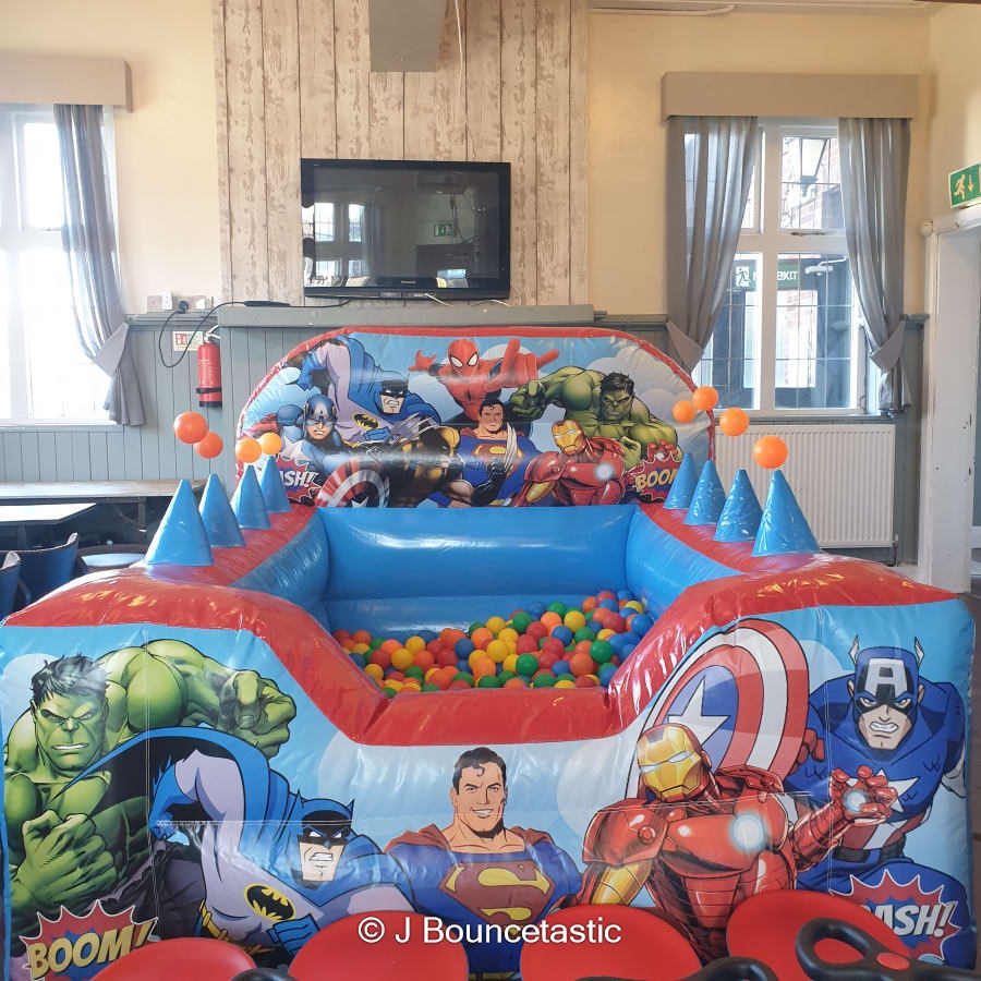 SuperHero Air Juggler Ball Pool - Hire in Beverley | J Bouncetastic