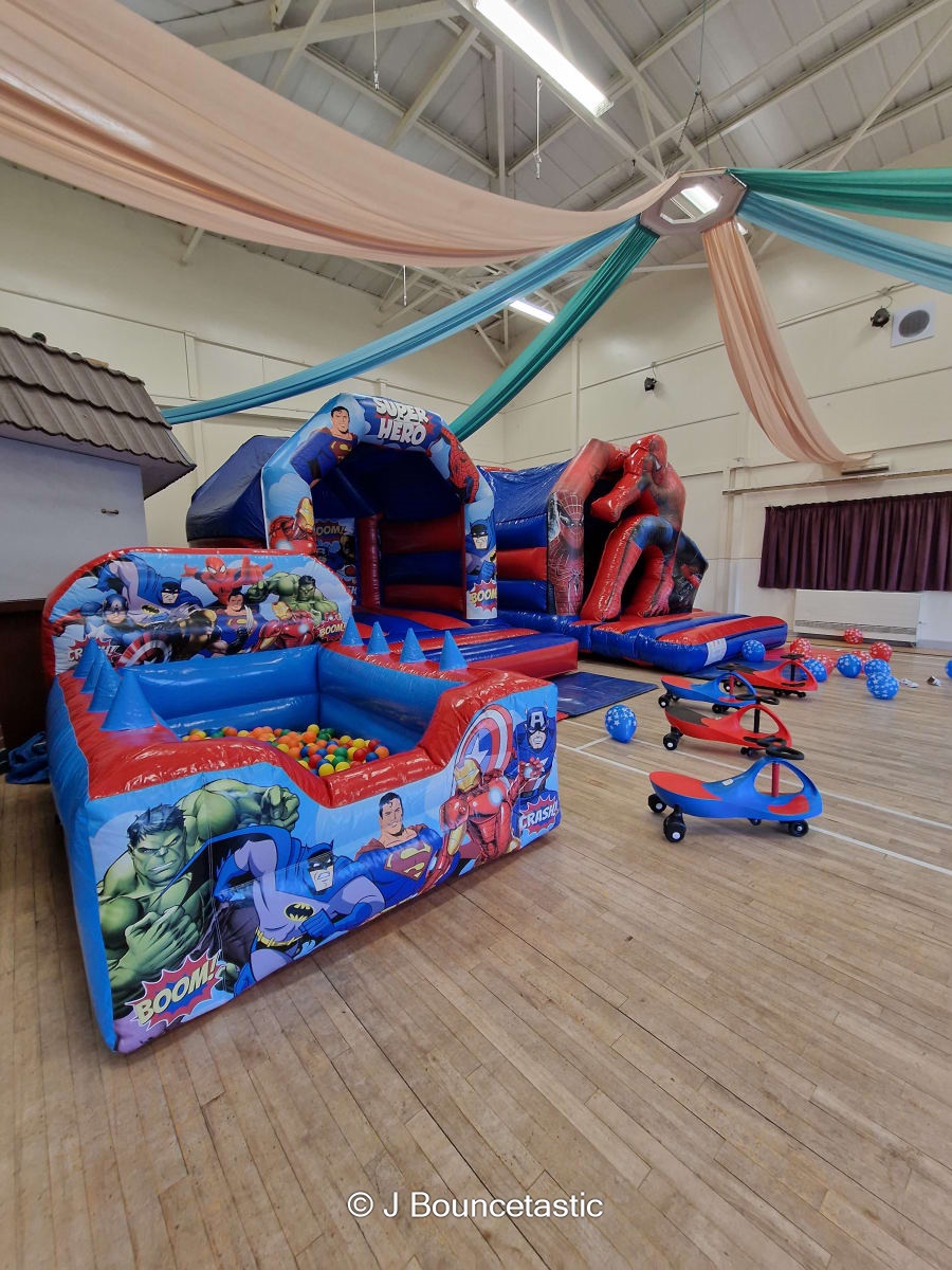 SuperHero Air Juggler Ball Pool - Hire in Beverley | J Bouncetastic